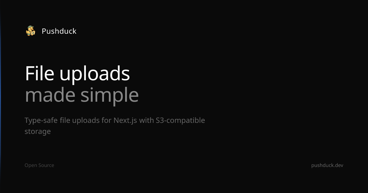 Pushduck - Universal File Upload Library | Pushduck